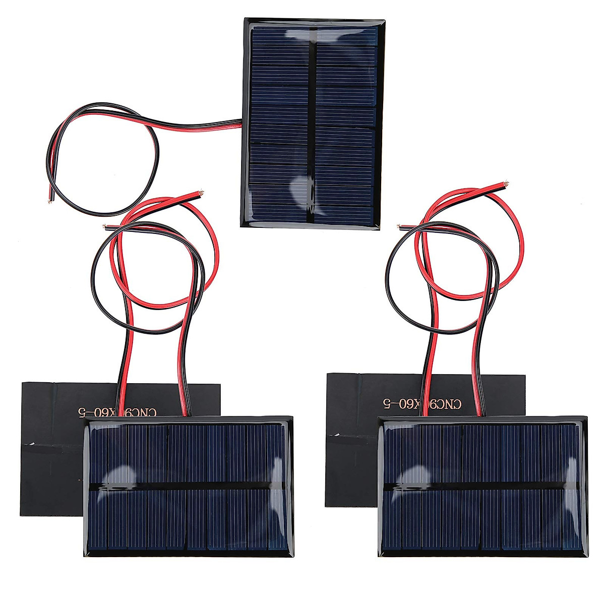 5Pcs DC 5V Solar Panel Module with 30cm/11.8in Cable Weatherproof Charging