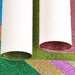 DIYASY 20 Pcs Glitter Faux Leather Sheets, Shiny PU Leather Fabric Sheet for DIY Crafts Wedding Sewing Making Earrings Cricut Bows Clips Christmas Decoration Party Favors, 8.3 x 11.8 Inches