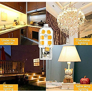 G4 LED Light Bulbs G4 Bi-Pin Base 1.5W (20W Halogen Bulb Equivalent) 12V Warm White 3000K LED Bulbs for Landscape Ceiling Under Counter Puck Lighting,Pack of 10,Clear Cover