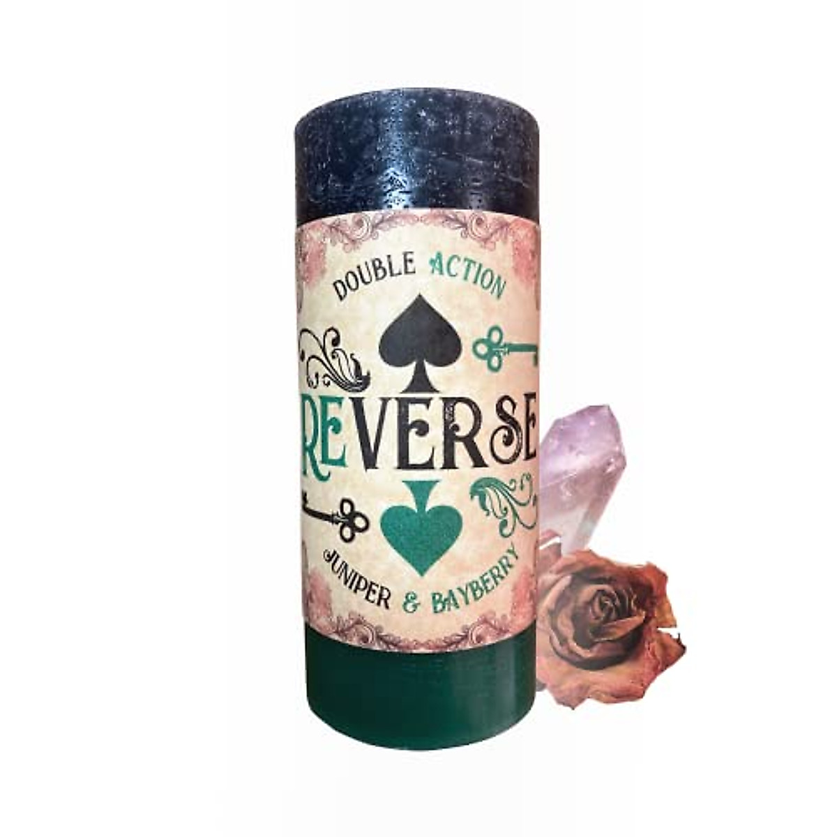 Jinx Reversal Candle by Five Corners Co - 2x4 Double Action to Banish Debt and Attract Prosperity - Candle Magic for Spells, Conjure and Witchcraft - Black Green Scented Pillar Candle