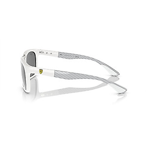 Ray-Ban RB8362M Square Sunglasses, White/Grey Mirrored Silver, 53 mm