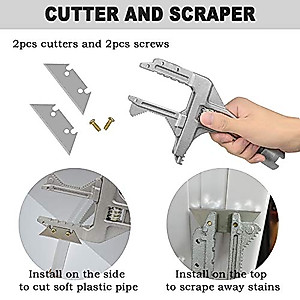 EGSTAOR Bathroom Adjustable Wrench 6-75mm, Multifunction Aluminum Spanner for Plumbing Task Pipe Tube Nut Toilet Washbasin Sink Pool, 9-Inch Long (Silver)