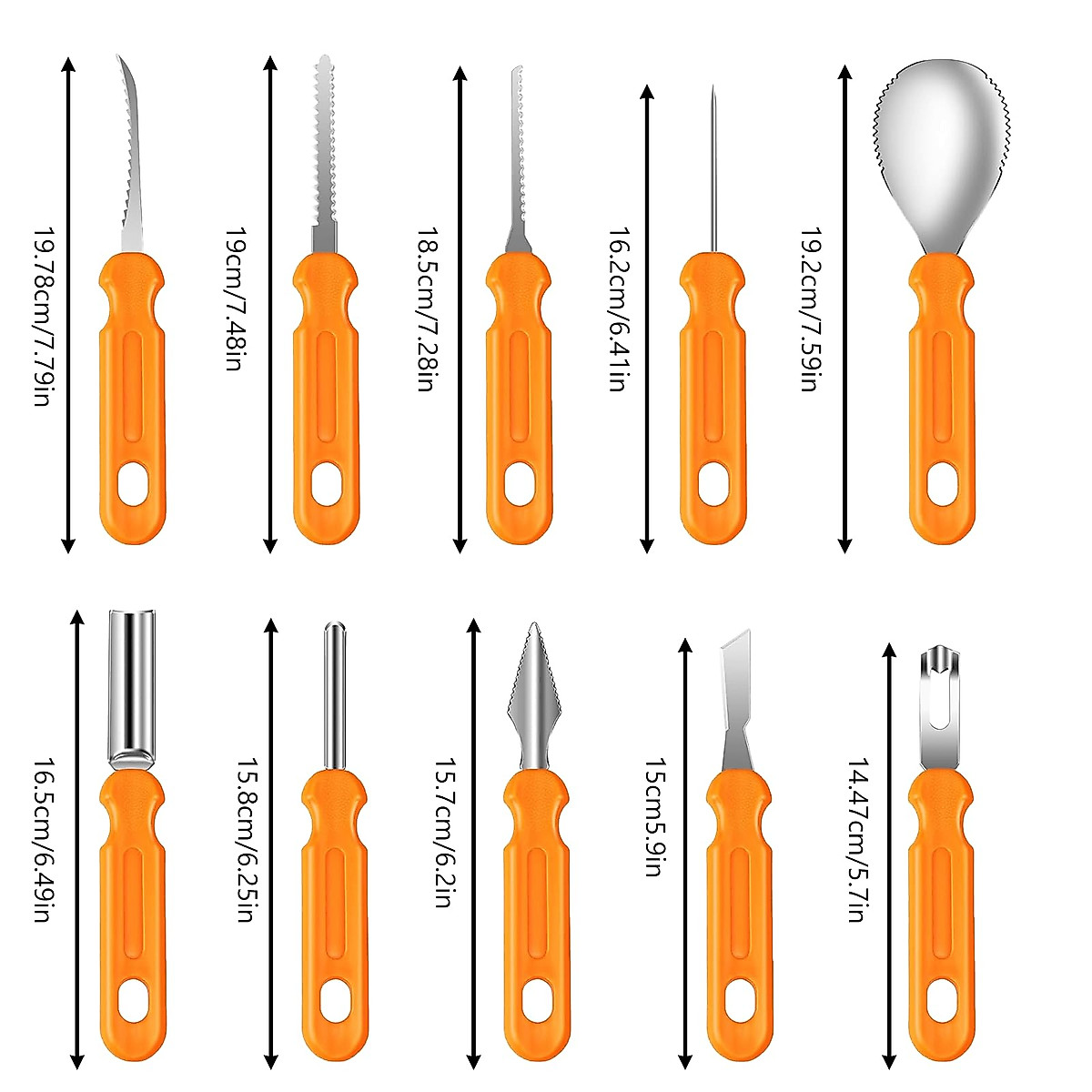 ONEVER Pumpkin Carving Kit Tools Halloween, Professional Heavy Duty Carving Set Pumpkin Carving Knife, Stainless Steel Double-side Sculpting Tool Carving Kit for Halloween Decoration for Halloween