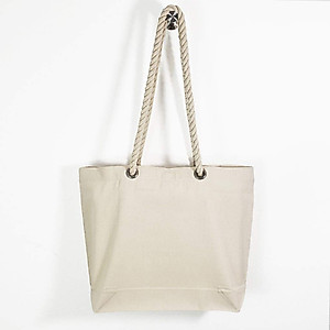 6 Pack Rope Handle Tote Bags Large Tote Bag with Rope Handles Sturdy Canvas Reusable Grocery Shopping Bags Tote Bag Beach Bag (Medium (17"W x 13"H x 4"D))