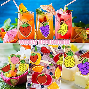 8 Pcs Fruit Cookie Cutters with Plunger Stamps Set 3D Grape Banana Strawberry Pineapple Watermelon Peach Cherry Apple Cookie Cutters for Treats DIY Cookie Cake Baking Supplies