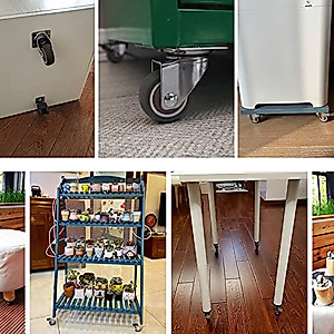 Rubber Swivel Caster Wheel,Castor Wheels Heavy Duty Swivel Trolley Furniture Caster with Brakes, Shopping Cart Wheel Trolley Swivel Caster Wheels Soft Rubber, 4 Pieces 38mm Castor Wheel (Size : 38mm