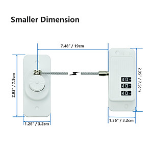 ArbaroClara Fridge Door Lock Child Safety, Heavy Duty Kidsproof Coded Locker Combination Without Keys, Baby Proof Refrigerator Latch for Freezer Cabinet, 2Pack White