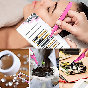 Nail Tweezer for Nail Art Tweezer for Stickers Nail Art Tools Nail Decal Tweezers for Nail Stickers Cuticle Rhinestone tweezers Rhinestone Picker Tool Nail Tweezers Placer Nail Design Tweezers 2pcs