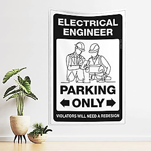 Man Cave Rules Electrical Engineer Parking Only Tapestry Space Decor Vintage Decor (Size : 75X100CM)