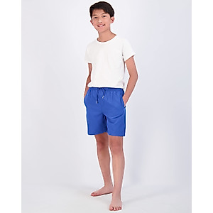 Real Essentials 3-Pack: Boys Swim Suit Board Shorts Kids Trunks Drawstring Short Beach Swimwear Boy Surf Summer Swimming Swimsuit Bathing Youth Little Quick Dry Pool Liner - Set 3, L (10/12)