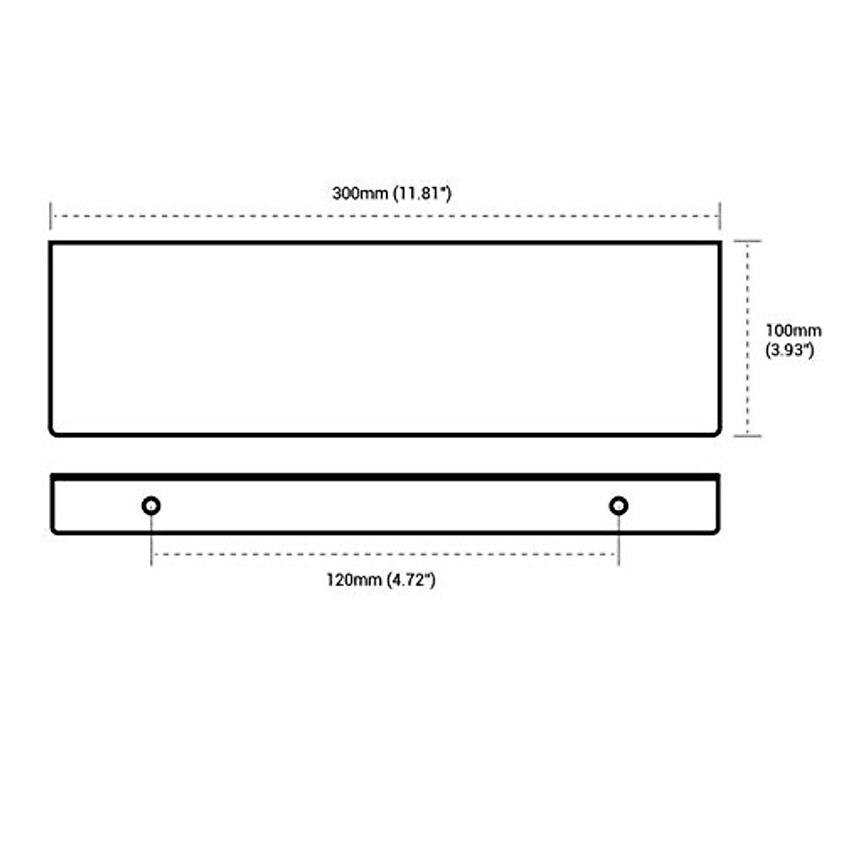TRUSTMI Wall Mounted Bathroom Floating Shelf, SUS 304 Stainless Steel Storage Organizer, Kitchen Bedroom Flat Metal Shelf, 12 inch by 4 inch, Matte Black