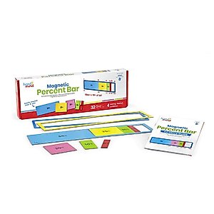 hand2mind Magnetic Demonstration Percent Bar, Fraction Bars, Magnetic Fraction Strips for Teacher Large, Math Teaching Tools, Math Manipulatives for 4th Grade, Teacher Supplies for Math Classroom