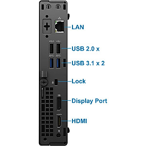 Dell OptiPlex 3080 Micro Desktop Computer - 10TH Gen Intel Core i5-10600 Upto 4.8GHz - 16GB RAM, 1TB M.2 NVME SSD, AC Wi-Fi, Bluetooth, DisplayPort, HDMI - Windows 10 Pro (Renewed)