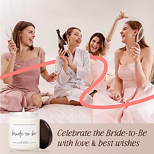 LUMELOOM Bride Gifts, Bridal Shower Gifts- 9oz Aromatherapy Lavender Scented Soy Wax Candle- Bachelorette Gifts for Bride, Bride to Be Gifts, Engagement Gifts for Her, Wedding Shower Gifts