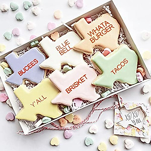 Aoerfes Western Cookie Cutters 6 Piece Texas Cutter Set, Cowboy Hat,Longhorn, Cowboy Boot,Cactus, Round Shaped Stainless Steel Molds for Party Making Muffins, Cake Fondant Biscuits,Sandwiches