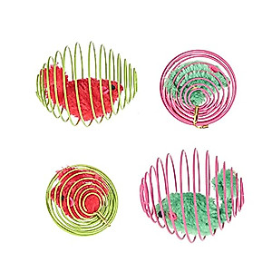 ISMARTEN 6 Pcs Cat Spring Balls Stretchable Cat Springs Toys Interactive Cat Toys Rolling Cat Balls Colorful Playful Coils Spring Toy Caged Rats for Kitten Cat Pet Supplies Indoor Play (Ramdom Color)