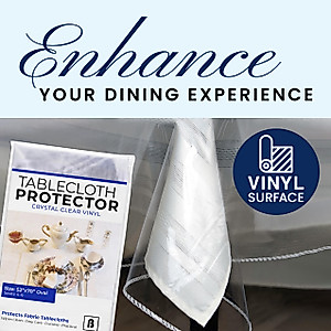BRODER MFG. INC. Tablecloth Protector Crystal Clear Vinyl (52"x70" Oval) | Thick, Durable Clear Table/Tablecloth Protector | Perfect for Parties, Special Occasions, Gatherings, and Everyday Use