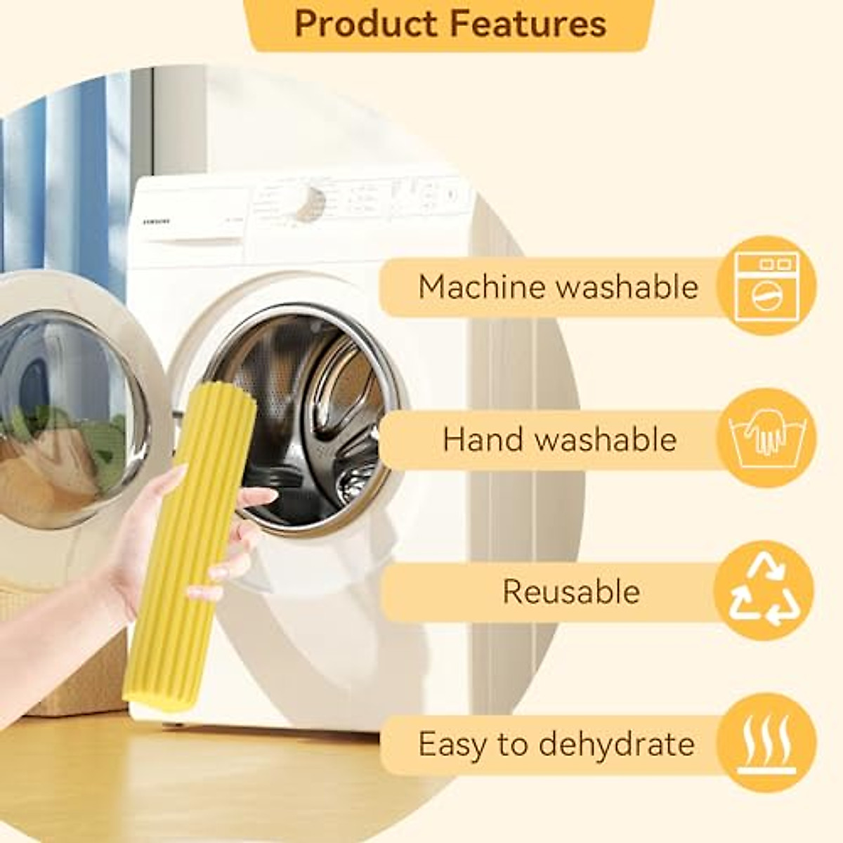 PVA Sponge Roller Mop Head Refills, Sponge Mop Head Replacement Super Absorbent Roller Mop Refill Sponge Mop Head Refill PVA Foam Professional Mop Head for Home Cleaning Tool, Yellow, Set of 2