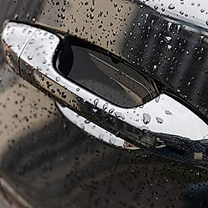 NHHC 8PCS Car Door Handle Cup Scratch Protector Stickers,Non-Marking TPU Carbon Fiber Texture Door Bowl Paint Protection Film Universal Automotive Exterior Decor Accessories (Transparent)