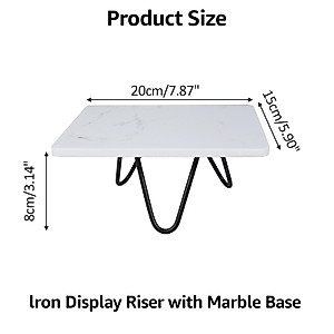 Winmien Marble Modern Style Decor Display Risers, Bathroom Vanity Tray, Kitchen Storage, Bathroom Storage, Display Shelf（White）