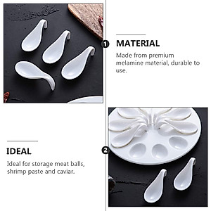 YARNOW Deviled Egg Tray Melamine Platter Serving Dish 12-Hole Porcelain Foie Gras Roe Spoon Meatballs and Shrimp Platter Tableware for Home Restaurant