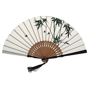 HRANG Hand Fan Folding Fan,Hand-held Fan,Vintage Summer Bamboo Folding Fan Hand Held Fan Dance Wedding Party Pocket Gifts Fans Hand Paper Folding Props Vintage style
