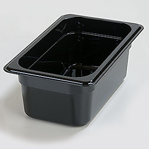 CFS 3068103 StorPlus Fourth Size Food Pan, Polycarbonate, 4" Deep, Black, Model Number: 3068103-E