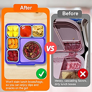 XANGNIER Silicone Dip Containers,Sauce Containers,2 * 4 oz Small Snack Containers,Condiment Containers with Lids