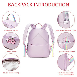AUOBAG Kids Backpack Girls Backpacks Elementary Bookbags Middle School Bags Women Casual Daypacks Send Pendant (Purple)