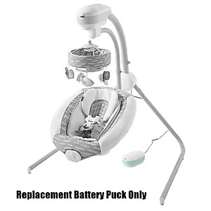 Replacement Part for Fisher-Price Cradle 'n Swing Baby Soother - Replacement Battery Puck for Battery Operated Swing Function ~ White and Light Green