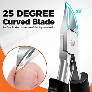 Toenail Clippers for Seniors & Thick Nails - DRMODE Precision Large Toe Nail Clippers for Thick Nails,Comfort Grip Fingernail Clipper, Ergonomic Long Handle Nail Cutter for Men and Women