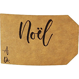 French Natural Kraft Charming Christmas Holiday Gift Tag Stickers 2 x 3 Inch 100 Total Labels