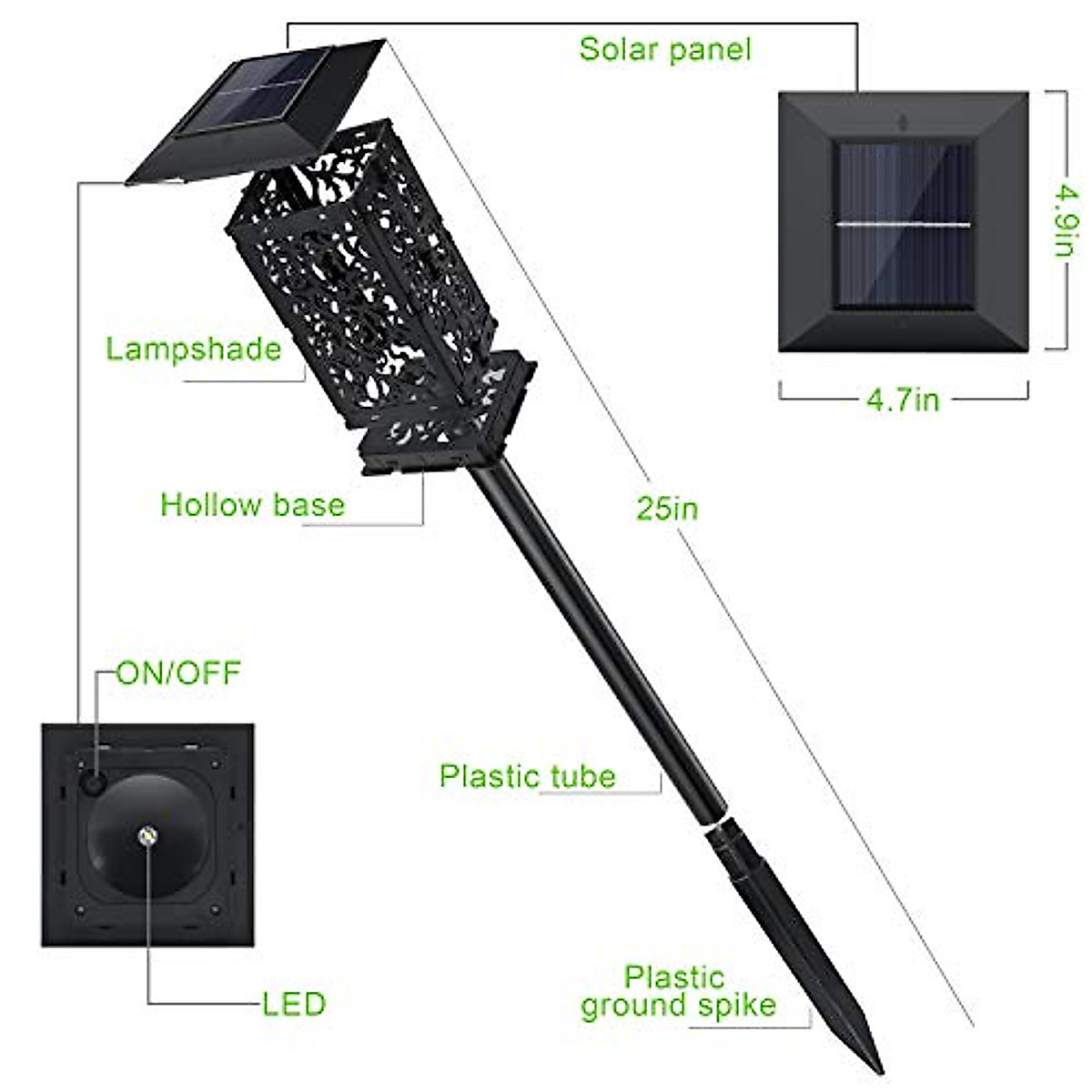 Kcvoanr Solar Garden Lights Solar Landscape Lights, IP65 Waterproof Solar Pathway Lights Outdoor, Step-Lights for Lawn, Patio, Yard, Garden, Walkway, 1 Pack & MAX 20 Lumens