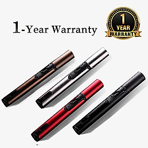 Urgrette 4 Pack Butane Torch Lighters, 6-inch Refillable Pen Lighter Adjustable Jet Flame Butane Lighter for Grill BBQ Camping (Gas Not Included)