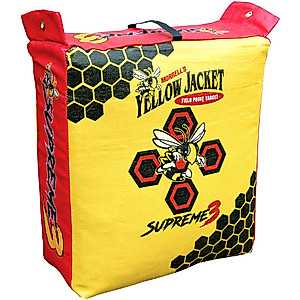 Morrell Yellow Jacket Supreme 3 Field Point Adult Archery Bag Target Replacement Cover with 2 Shooting Sides, 10 Bullseyes, and Carry Handle, Yellow