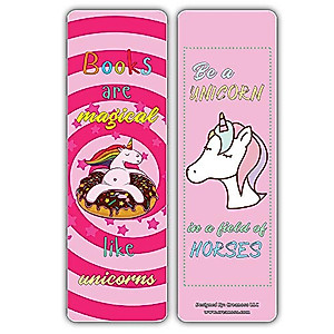 Creanoso Cool and Amazing Unicorn Bookmarks (30-Pack) – Stocking Stuffers Gift for Girls – Party Favors Supplies – School Classroom Giveaways – Book Reading Rewards Incentive – Girl’s Party Supply