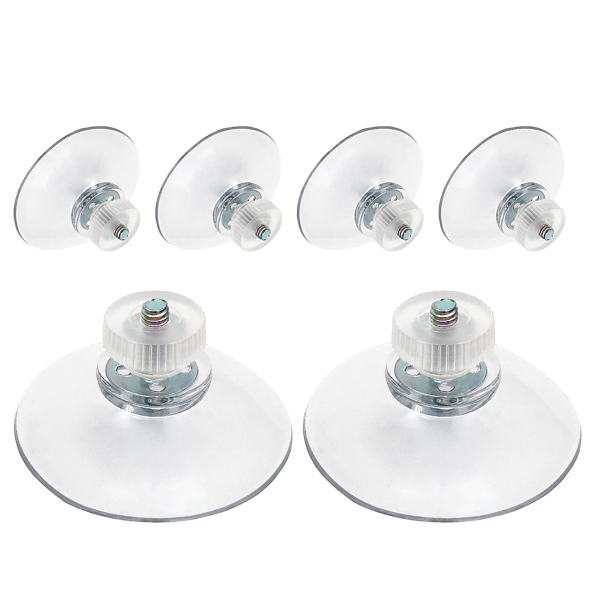 Piutouyar 41 mm/ 1.6 Inch Plastic Sucker Pad Holder, Round Strong Transparent Suction Pads, PVC Sucker with Screw Nut for Bathroom Wall, Window, Car Shade Cloth(6Pcs)