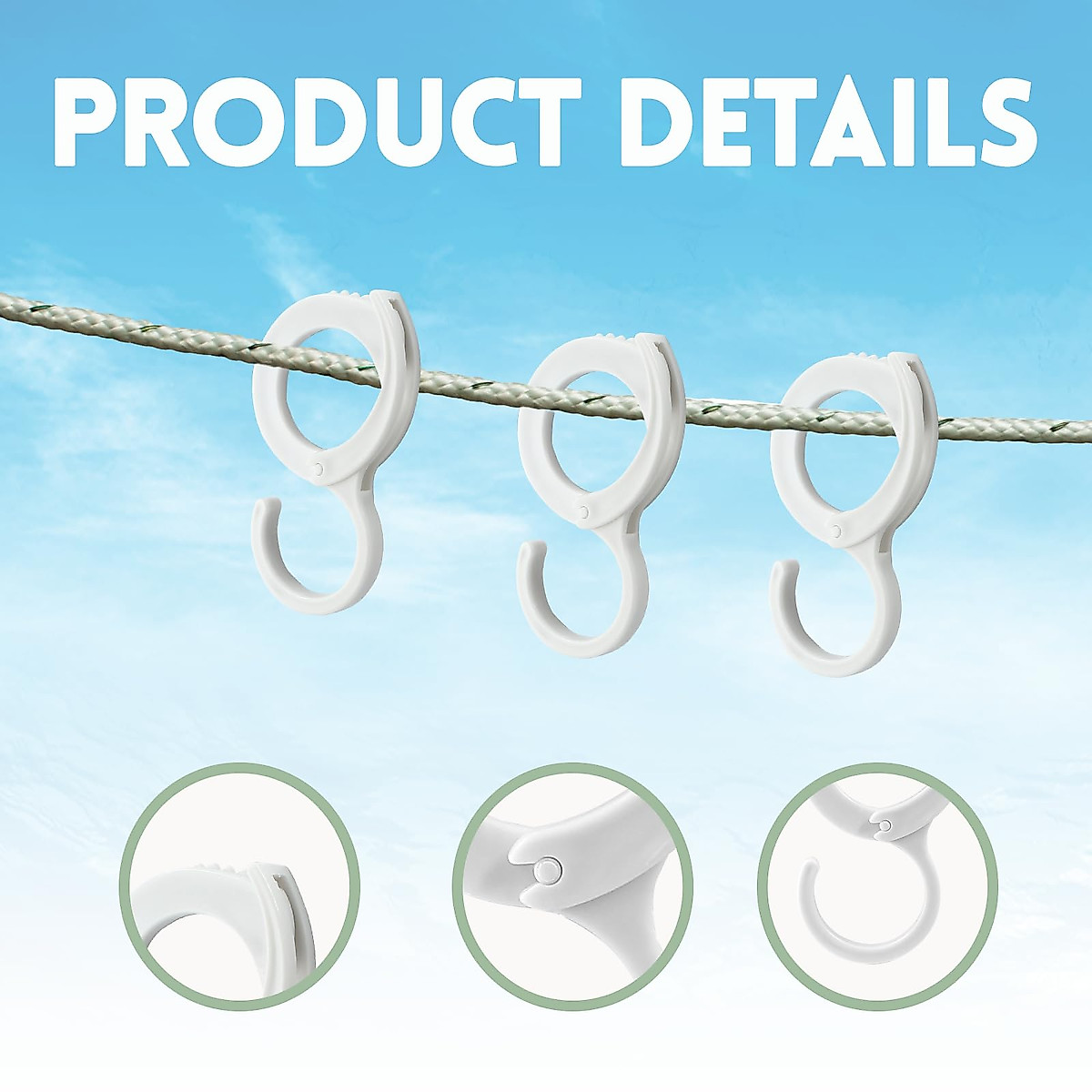 Moicstiy 6 Pcs White Hanging Hooks Multi-Purpose Hanging Hooks Hangers S Hooks for Hanging Table Edge Hook Windproof Hook Clips Hook for Home Wardrobe Office Exhibition
