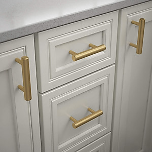 Franklin Brass Oversized Bar (1-Pack) Cabinet Handles 3" Hole to Hole Satin Gold Kitchen Cabinet Pulls Drawer Handles Cabinet Hardware Dresser Drawer Pulls P41883K-117-C