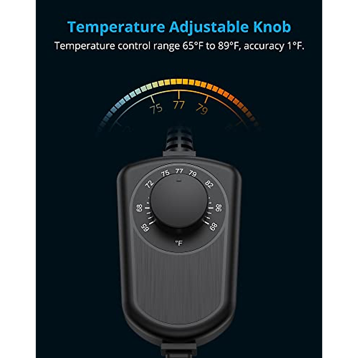 NICREW Aquarium Heater, Temperature Adjustable Fish Tank Heater with Wired Controller, Submersible Thermostat for Saltwater and Freshwater, Suitable for 5-10 Gallon Tanks, 50W