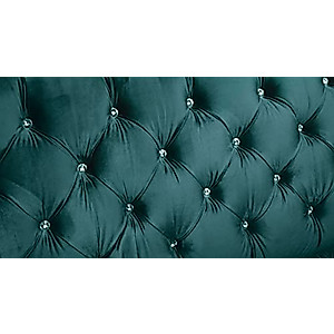 ICE ARMOR 2Pc Living Room Set Loveseat in Green Velvet Sofas