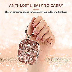 Valkit for Apple Airpods 3 Case Cover 2021 Bling Sparkle, Luxury Glossy Hard Shell Scratch Resistant Drop Proof Protective with Keychain for Glitter AirPods 3 Generation Charging Case - Golden