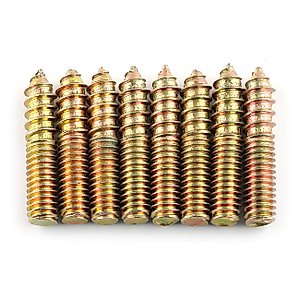 E-outstanding Double Headed Bolt 8PCS 5/16-18 x 1-1/2 Inch Double Screw Hanger Bolts Self-Tapping Screw Hanger Bolts for Furniture