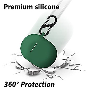 Geiomoo Silicone Case Compatible with Google Pixel Buds Pro, Protective Cover with Carabiner (Emerald Green)
