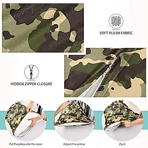 Camo Pillowcase for Hair and Skin Body Pillow Cover Long Body Pillow Case Cover 20"X 54" Super Soft Pillow Case with Zipper for Women Men