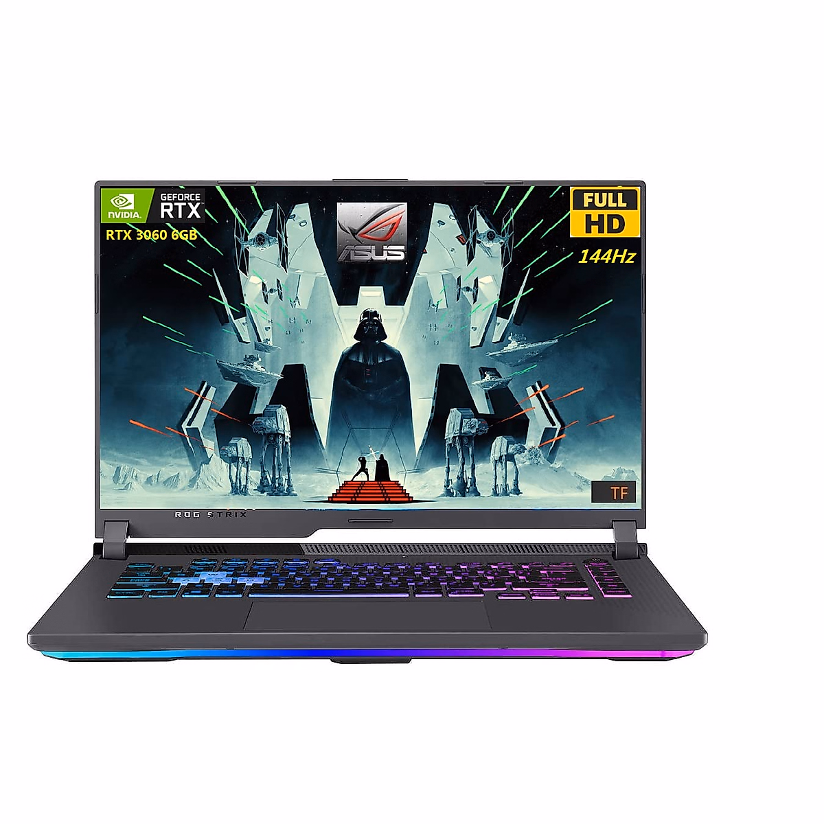ASUS 2023 New ROG Strix Flagship G15 Gaming Laptop: 15.6" FHD 144Hz IPS Display, AMD Gaming 8-Core Ryzen 7-4800HX, 64GB DDR5, 1TB SSD, 6GB GeForce RTX 3060, WiFi-6, Backlit-KYB, USB-C, Win11H, T.F