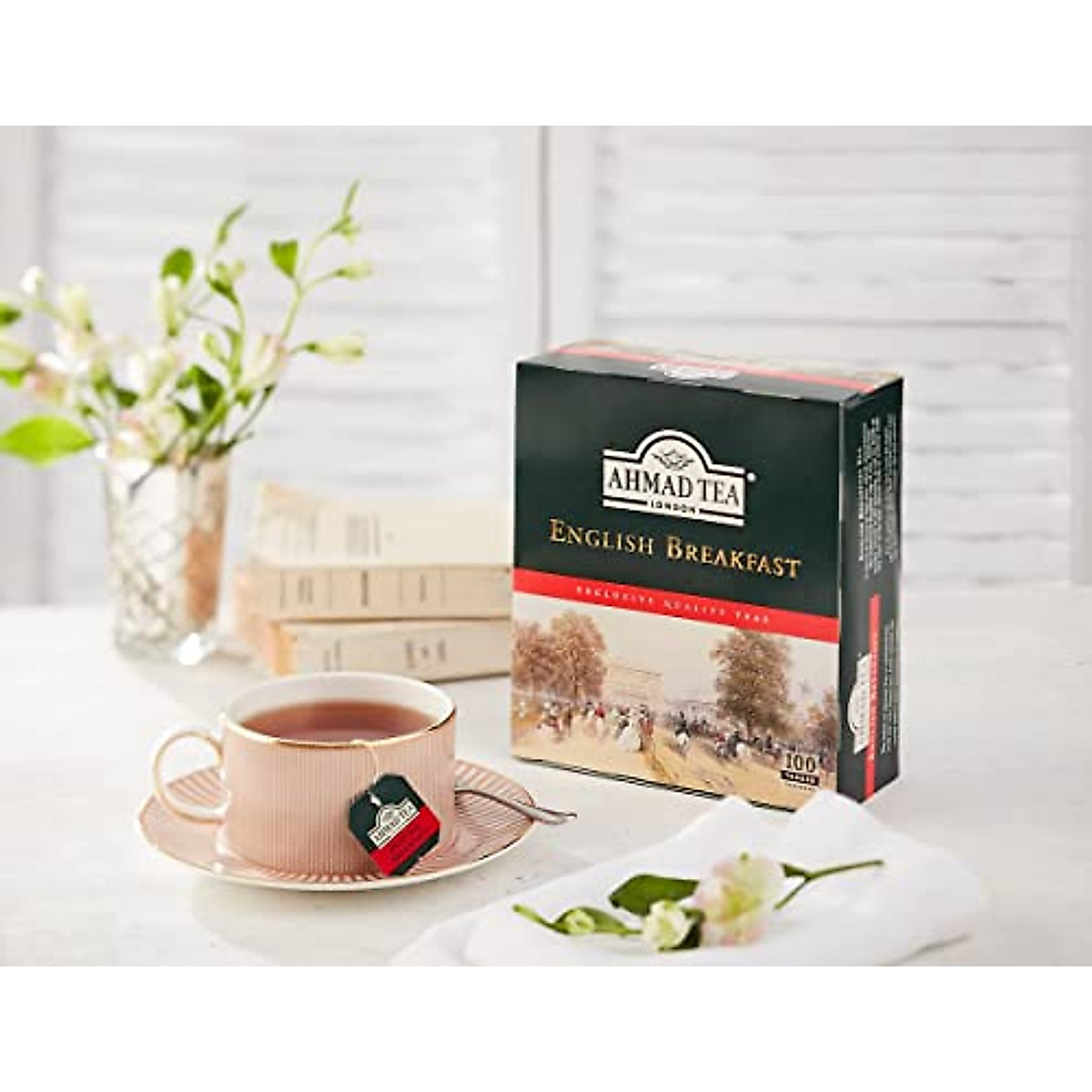 Ahmad Tea Black Tea, English Breakfast Teabags, 100 ct - Caffeinated and Sugar-Free
