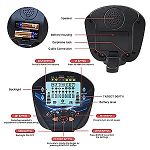 Professional Metal Detector for Adults, High Sensitivity Gold Detector with Waterproof Coil, Gold Finder with LCD Display, Pinpoint 5 Modes, Gifts for Men 10" Coil