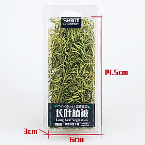 Cayway 2 Pack Static Grass Tuft, 2 Color Model Grass Tufts Railway Artificial Grass Long Shrub Vegetation Groups for DIY Architecture Building Model Railway Train Diorama Garden Scenery