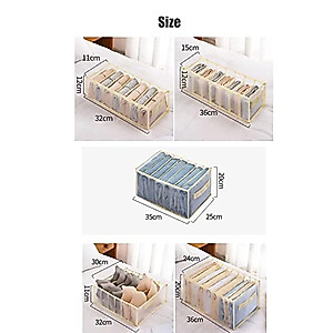 AINIJIA&HOLO 5 Pack Salcouth Organizers,Wardrobe Clothes Organizer, Mesh Foldable Washable Transparent Drawer Organizers for Jeans, Leggings, Underwear, Socks, T-Shirts (Grey)